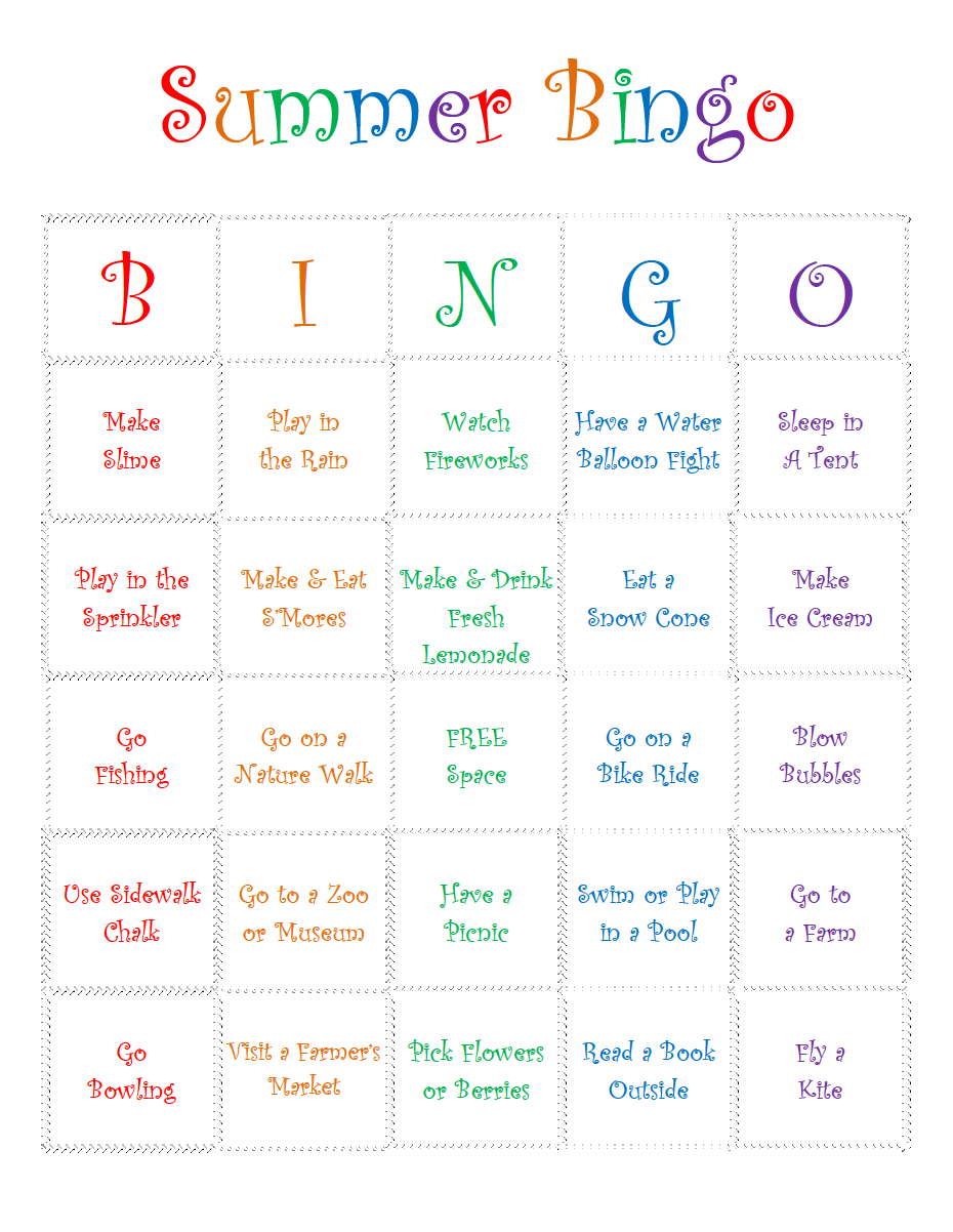Summertime Bingo – My Military Lifestyle - The Club Squad